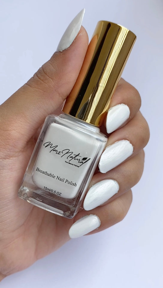 White Breathable Nail Polish Marz Natural